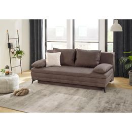 Jockenh&ouml;fer Schlafsofa &raquo;Laurin, B: 202 cm, Liegefl. 158x200 cm, Dauerschl&auml;fer&laquo; mit Schlaffunktion, Bettkasten, Kaltschaumtopper &1 Zierkissen braun Korpus: 100% 