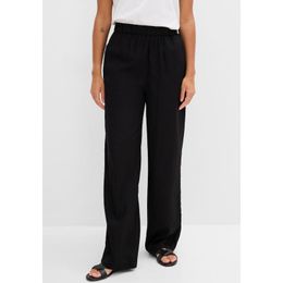 bonprix Damen bonprix Schlupfhose aus Viskose, leichtes Material, weite Beine, lockere Passform schwarz 42, N-Gr