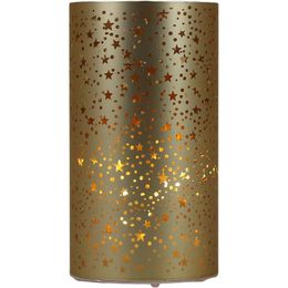 AM Design LED Dekolicht &raquo;LED Windlicht Stern&laquo; 2 Stk. Warmwei&szlig; Weihnachtsdeko, 2er Set, Batteriebetrieb gold &Oslash; 9cm H: 14cm, 2 Stk.