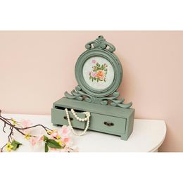 MyFlair Bilderrahmen &raquo;Senja, gr&uuml;n&laquo; mit 2 Schubladen, ideal auch als Schmuckkasten, Shabby Optik gr&uuml;n MDF B/H/T: 30cm x 10cm x 37cm