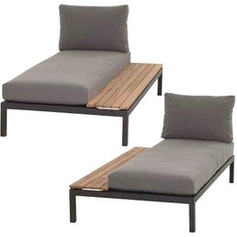 siena GARDEN Garten-Essgruppe &raquo;Alvida&laquo; 2 Stk. tlg. grau Aluminium Einheitsgr&ouml;&szlig;e