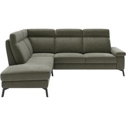Home Affaire Ecksofa &raquo;Nalani, optionaler Sitzauszug, Breite: 252 cm&laquo; Komfortabler Federkernsitz, gro&szlig;z&uuml;gige Ecke, klappbare Armlehne 100% Polyester B/
