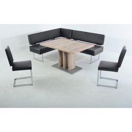 K+w Komfort & Wohnen K+W Komfort & Wohnen Essgruppe 4 Stk. tlg. langer Schenkel links oder rechts, 2 Freischwinger, 1 Funktionstisch schwarz B/H/T: 158cm x 89cm x 199cm, 