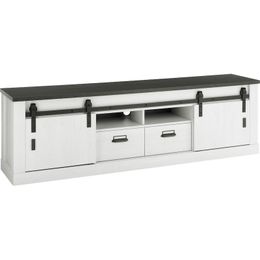 Home Affaire Lowboard &raquo;Sherwood, TV-Unterteil im Industrial-Style, Kommode, TV-Schrank&laquo; Scheunentorbeschlag & Apothekergriff, in 2 Farben & Gr&ouml;&szlig;en 