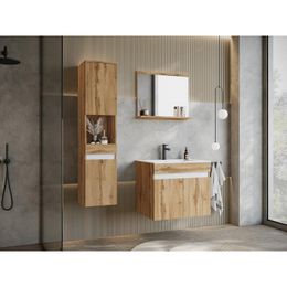 Welltime Badm&ouml;bel-Set &raquo;COIN&laquo; Set, 3 Stk. tlg. braun ABS-Kunststoff, Hartfaserplatte, Holzwerkstoff B/H/T: 100cmcm x 131,5cmcm x 45,5cmcm