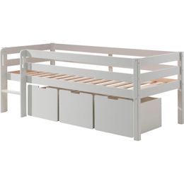 Vipack Spielbett &raquo;Pino, Kiefer massiv, mit Rolllattenrost, 3 Rollboxen, Made in Europe&laquo; B/H/T ca. 207,6x83x104,9cm, inkl. Leiter und Absturzschutz, wahlweise
