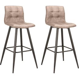 ByLiving Barhocker &raquo;Simone&laquo; Set, 2er, 2 Stk. tlg. 2er Set, Vintage braun oder Webstoff anthrazit braun 100% Polyester B/H/T: 40cm x 103cm x 51cm, 