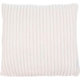 G&ouml;zze Dekokissen &raquo;Cord-Optik Dekokissen&laquo; 50x50 cm, passend zu Cord-Optik Decke, Kissenh&uuml;lle & F&uuml;llung, 1 St&uuml;ck wei&szlig; Polyester B/L: 50cm x 50cm, 1 Stk.