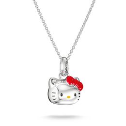 Thomas Sabo Damen Thomas Sabo Kette mit Anh&auml;nger &raquo;Thomas Sabo Hello Kitty Kette mit roter Schleife&laquo; Emaille 45, Metall