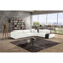 Egoitaliano Ecksofa &raquo;Beverly, extravangantes Designsofa mit erstklassigem Sitzkomfort&laquo; wahlweise mit elektrischer Relaxfunktion, Kopfteilverstellung wei&szlig; B/H/T: 