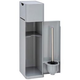 Wenko WC-Garnitur &raquo;Imon&laquo; aus Kunststoff Stand WC-Garnitur grau Kunststoff Einheitsgr&ouml;&szlig;e