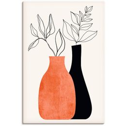 Artland Leinwandbild &raquo;Madame & Monsieur&laquo; Vasen & T&ouml;pfe 1 Stk. tlg. auf Holzrahmen gespannt wei&szlig; Leinwand B/H/T: 40cm x 60cm, Leinwandbild Vasen & T&ouml;pfe 