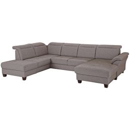 OTTO home Wohnlandschaft &raquo;Solvei U-Form&laquo; Sitztiefenverstellung und Federkern, wahlweise Kopfteilverstellung braun Struktur (100% Polyester);Luxus-
