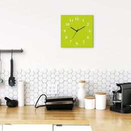 Artland Wanduhr &raquo;Uni Trendfarben&laquo; wahlweise mit Quarz- oder Funkuhrwerk, lautlos ohne Tickger&auml;usche gr&uuml;n B/H/T: 30cm x 30cm x 0,3cm, Funkuhr, 12 Ziffern
