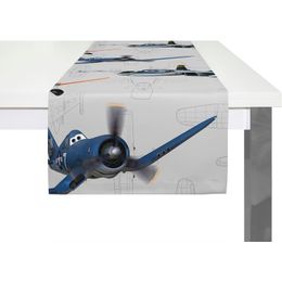 WIRTH Tischl&auml;ufer &raquo;Planes Echo&laquo; Disney grau Polyester B/L: 150cm x 50cm, 1 Stk.