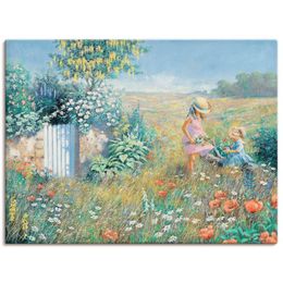 Artland Leinwandbild &raquo;Au&szlig;erhalb des Gartens&laquo; Garten 1 Stk. tlg. auf Holzrahmen gespannt gr&uuml;n Leinwand B/H/T: 120cm x 90cm, Leinwandbild Garten Querformat, 1 