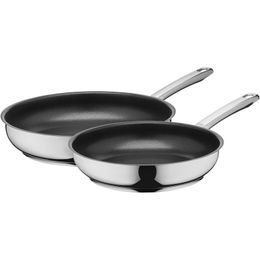 Silit Pfannen-Set &raquo;Calabria&laquo; Edelstahl 18/10 Set, Stielpfanne 24 cm und 28 cm, 2 Stk. tlg. an Antihaftversiegelung, polierter Edelstahl, induktionsgeeignet 