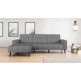 Home Affaire Ecksofa &raquo;SERINE mit Recamiere rechts/links bestellbar, Ma&szlig;e B/H/T 253/91/161 cm&laquo; L-Form mit Wellenunterfederung, 3 R&uuml;ckenkissen, ohne 