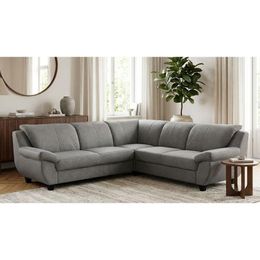 OTTO home Ecksofa &raquo;Silkeborg 251 x 251 cm, formsch&ouml;nes Sofa mit dunklen F&uuml;&szlig;en&laquo; aus haustierfreundlichem Pet Friendly Bezug grau 100% Polyester B/H/T: 