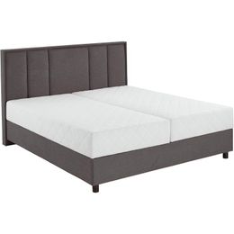 ATLANTIC HOME COLLECTION Boxbett &raquo;ARLA&laquo; mit Taschen-Federkernmatratze und Bettkasten grau Struktur flausch, Liegefl&auml;che B/L: 180cm x 200cm, H2 + H2, 
