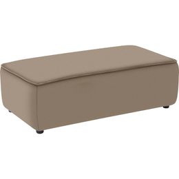 W.Schillig Hocker &raquo;around-the-block&laquo; mit eleganter Biese braun Longlife Xtra-Leder Z59: Glattleder mit modischer Pr&auml;gung. Hautst&auml;rke 0, 9 - 1, 1 mm B/