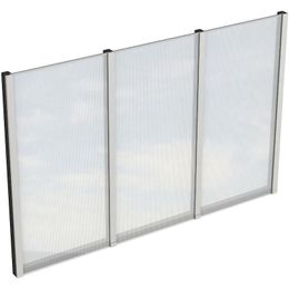 Skan Holz Carport-Seitenwand m. Polycarbonat, freistehend grau Holzwerkstoff B/H/T: 293cm x 200cm