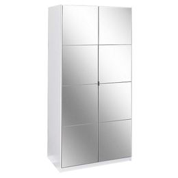Priess Kleiderschrank &raquo;Malaga&laquo; mit Spiegelfront wei&szlig; Holzwerkstoff B/H/T: 93cm x 193cm x 54cm, T&uuml;ren: 2 Stk.
