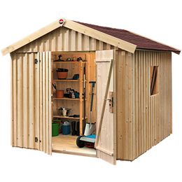 Weka Gartenhaus &raquo;Schwedenhaus&laquo; beige Massivholz ohne Dacheindeckung