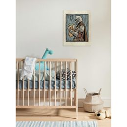 Komar Leinwandbild &raquo;Star Wars The Mandalorian Lino-Cut&laquo; Disney 1 Stk. tlg. 30 x 40 cm (Breite x H&ouml;he) - Kinderzimmer, Dekoration blau Vlies Disney, 1 Stk.