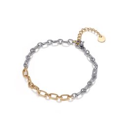 Firetti Damen Armband &raquo;Schmuck Geschenk Edelstahl Armschmuck Armkette Ankerkette Bicolor&laquo; gold 21cm, Edelstahl