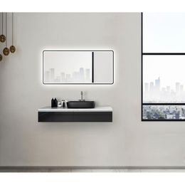 Talos Badspiegel &raquo;Moon&laquo; LED Spiegel, Design Lichtspiegel schwarz B/H/T: 120cm x 2,5cm x 70cm