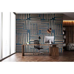 marburg Fototapete &raquo;Estelle&laquo; matt glatt moderne Tapete f&uuml;r Wohnzimmer Schlafzimmer K&uuml;che blau Vlies B/L: 2,12m x 3,4m, Rollen: 1