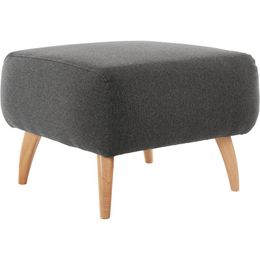 Home Affaire Hocker &raquo;Baggio&laquo; mit Holzf&uuml;&szlig;en grau B/H/T: 63cm x 45cm x 63cm, Struktur fein