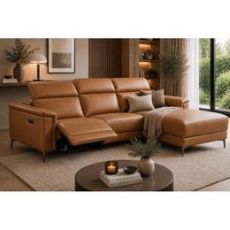 OTTO home Ecksofa &raquo;LUND, Lederoptik, L-Form, 261cm, man./elektr. Relaxfunktion (USB-A)&laquo; mit USB A-Anschluss bei elektrischer Variante und 