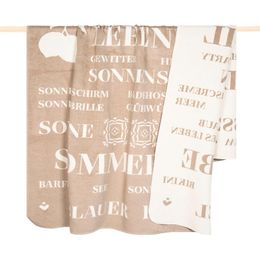 Pad Wohndecke &raquo;EVITA&laquo; Made in Europe, Wendefunktion, mit Schriftzug, 150x200 cm beige Mischgewebe B/L: 150cm x 200cm