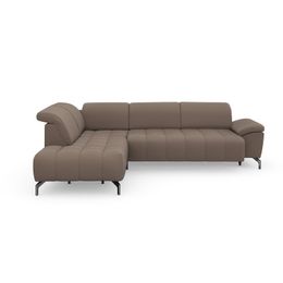 Sit & More sit&more Ecksofa &raquo;Cool L-Form&laquo; wahlweise mit Kopfteilverstellung und Vorziehsitz motorisch grau B/H/T: 272cm x 79cm x 220cm, Luxus-Microfaser Paris, 
