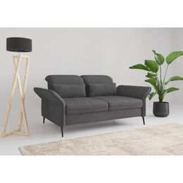 Sit & More sit&more 3-Sitzer &raquo;Emely, inkl. Sitztiefenverstellung&laquo; wahlweise mit Schlaffunktion, Kopf- & Armteilverstellung grau 90% Polyester, 10% Polyamid B/H/T