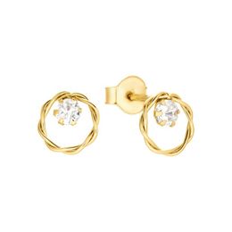 Amor Damen Paar Ohrstecker &raquo;, 2032500&laquo; mit Zirkonia (synth.) gold 7mm, Gelbgold 585