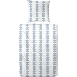 Primera Bettw&auml;sche &raquo;the chain&laquo; 2 Stk. mit Kettenmuster blau Perkal, Obermaterial: 100% Baumwolle B/L: 135cm x 200cm, 1 Stk., 1 Stk., Perkal, B/L: 80cm x 80cm,