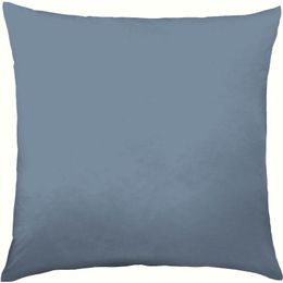 Kaeppel Kissenbezug &raquo;Uni Mako-Satin, 100% Baumwolle&laquo; Kissenh&uuml;lle in vielen sch&ouml;nen Farbt&ouml;nen mit Rei&szlig;verschluss blau Baumwolle, Obermaterial: 100% Baumwolle B