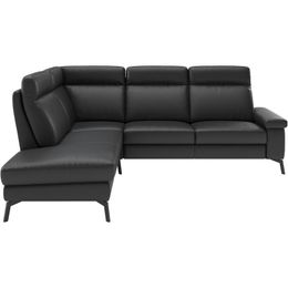 Home Affaire Ecksofa &raquo;Nalani, optionaler Sitzauszug, Breite: 252 cm&laquo; Komfortabler Federkernsitz, gro&szlig;z&uuml;gige Ecke, klappbare Armlehne 100% Leder B/H/T: