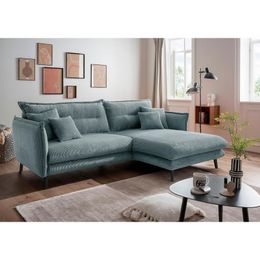 Home Affaire Ecksofa &raquo;Lazio modern und bequem, schmale Armlehnen, tolle Detailverarbeitung&laquo; zwei verschiedene Fu&szlig;farben w&auml;hlbar blau 93% Polyester, 7%