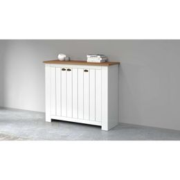 Home Affaire Schuhschrank &raquo;FIGO, Made in Italy &ndash; Schuhkommode,Schuhregal f&uuml;r ca. 30 Paar Schuhe&laquo; 1 Stk. tlg. 3-T&uuml;rig, Siebdruck-dekorative Fr&auml;sungen, 