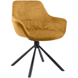 Salesfever Esszimmerstuhl &raquo;Rimini Armlehnstuhl: Sitzkomfort f&uuml;rs Esszimmer&laquo; () 1 Stk.Esszimmersessel, R&uuml;ckseite mit Wabensteppung,360&deg; Drehfunktion 