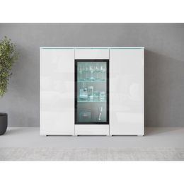Home Affaire Highboard &raquo;Vera&laquo; Highboard mit 4 T&uuml;ren, 9 F&auml;chern, verglasten T&uuml;ren wei&szlig; B/H/T: 120cm x 103,3cm x 39,5cm, 3 Stk.