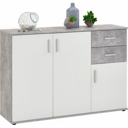 FMD Kommode &raquo;Albi&laquo; Breite 120,5 cm wei&szlig; Holzwerkstoff B/H/T: 120,5cm x 83cm x 35cm, 2 Stk., 3 Stk.
