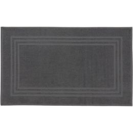 Kleine Wolke Badematte &raquo;Lodge, Badvorleger&laquo; H&ouml;he 80 mm beidseitig nutzbar Badteppich, Frottier-Qualit&auml;t, Uni Farben, mit Bord&uuml;re grau Baumwolle rechteckig (50cm x 