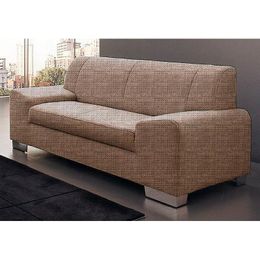DOMO collection 2-Sitzer &raquo;Alisson kubische Formensprache mit abgerundeten Details, Breite 164cm&laquo; fester Sitzkomfort braun Microfaser aus 100% 