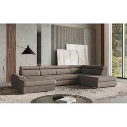 Sit & More sit&more Wohnlandschaft &raquo;U-Form&laquo; mit verstellbaren Kopfteilen, wahlweise mit Schlaffunktion braun 100% Polyester B/H/T: 345cm x 79cm x 213cm, Luxus-
