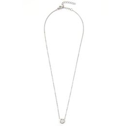 Firetti Damen Kette mit Anh&auml;nger &raquo;dezent, schlicht, klassisch, rund&laquo; mit Glasstein silber Edelstahl, L: 45,5
